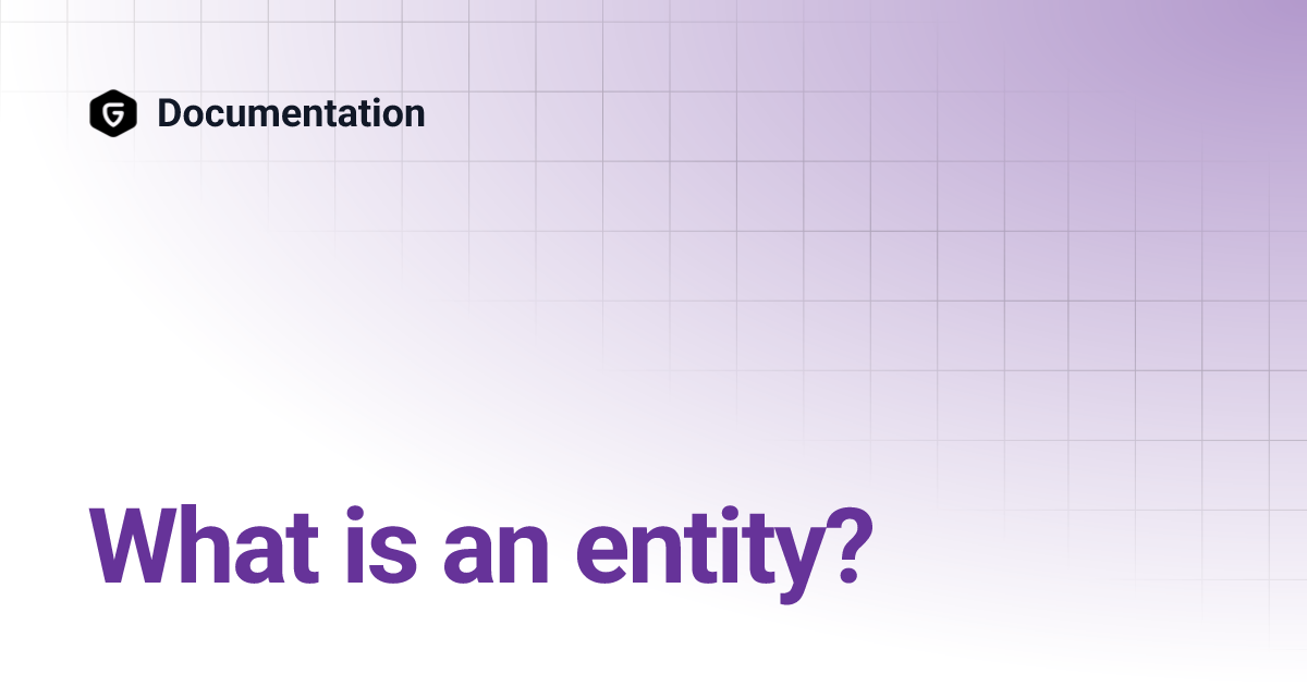 What is an entity? | Documentation