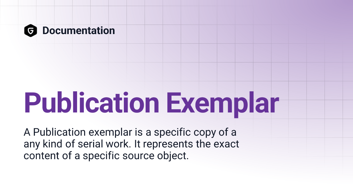 Publication Exemplar | Documentation