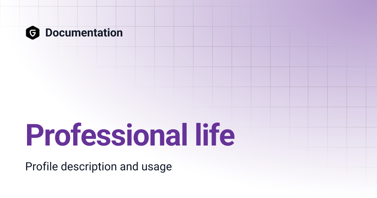 Professional life | Documentation
